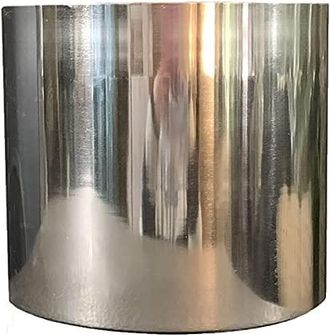 Leaf Pot de Fleurs en Métal avec Finition Argentée Brossée 20 x 18 cm