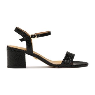 Kazar Gepr&auml;gte Ledersandalen auf einem breiten Pfosten - - Shoes - Damen - Schwarzk - 36 EU