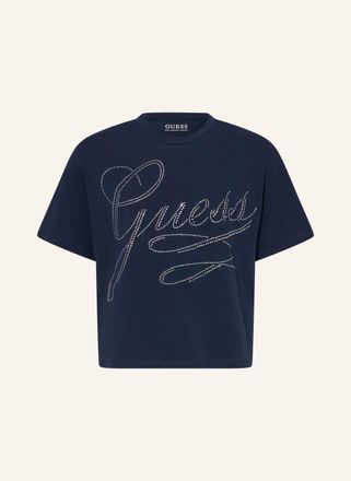Guess T-Shirt Mit Schmucksteinen blau