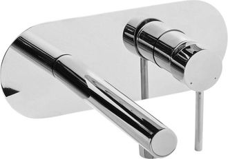 Beliani Beliani - Wandarmatur f&uuml;r Waschbecken silber Messing 3 L&ouml;cher Einhebelmischer