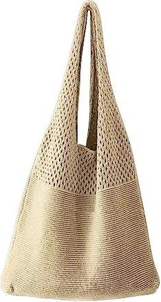 Generic Sac à main en maille ajourée - Sac de plage tricoté à une épaule - Sac à bandoulière pour femme, F, Taille unique
