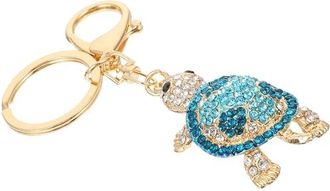 BESTONZON Porte-Cl&eacute;s Pendentif Tortue en Alliage Orn&eacute; de Cristaux Bleus Ornement Cr&eacute;atif pour Cl&eacute;s et Paquet Accessoire D&eacute;coratif Unique et Polyvalent Pr&eacute;sent O