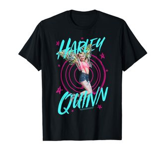 DC Comics Birds of Prey Harley Quinn On Target Damen T-Shirt Schwarz S Klassisches T-Shirt-Design mit Rundhalsausschnitt und Kurz&auml;rmeln