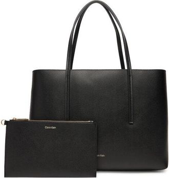 Calvin Klein Handtasche Foil Logo Small Tote LV04F3275G Schwarz