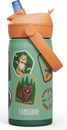 Camelbak Thrive Flip-Strohhalm für Kinder, Beißventil, Edelstahl, Wasserflasche, Camp-Abzeichen, 340 ml