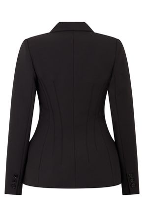Elisabetta Franchi Womens Jacket Double-Breasted Black Polyester