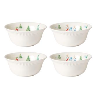 Lenox Profile Snow Day Allzweck-Sch&uuml;ssel-Set, Porzellan, 3,20, Wei&szlig;, 473 ml, 4-teilig