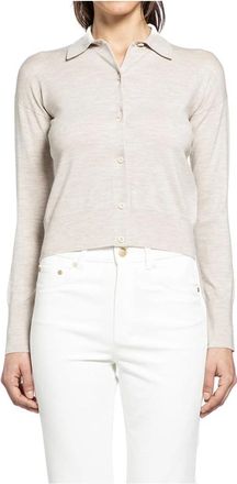 Max Mara Femme, Pulls, Beige, Taille: 38 FR Cardigan F&eacute;minin en Laine