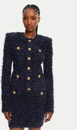 Balmain Strickjacke DF0SK249KH74 Dunkelblau Regular Fit