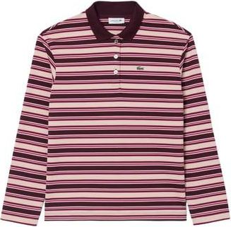 Lacoste Polo manches longues ray&eacute; en coton