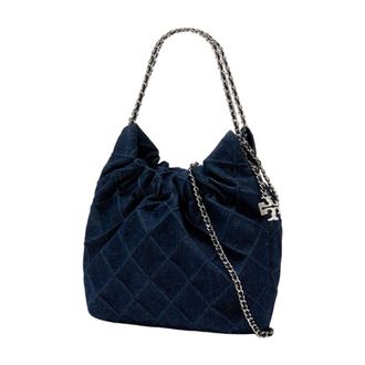 Tory Burch Womens Shoulder Bag Navy Denim