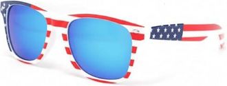 Nyls Création Lunettes De Soleil USA Miroir Bleu Drapeau Americain - Taille unique - Bleu