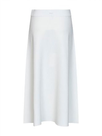 Max Mara Womens Flared Midi Skirt Mxmfuggito White Viscose
