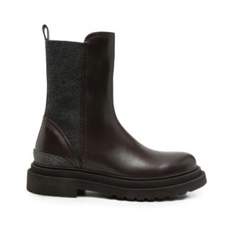 Brunello Cucinelli Femme, Chaussures, Brun, Taille: 38 1/2 EU Chelsea Bottes