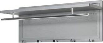 Haku Möbel Wandgarderobe, Chrom, grau, Metall - Maße: B 75 x H 30 x T 26 cm, Style: Modern