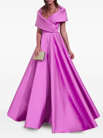 Rhea Costa robe Rima Mikado à design drapé - Violet