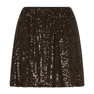 Saint Tropez Cropped Paillettenrock Mulch - - Skirts - Damen - Braun - XL