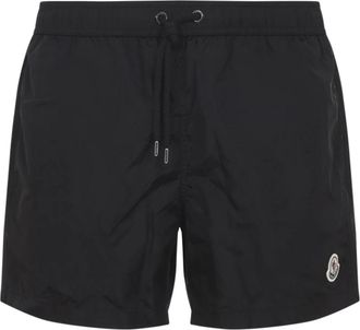 Moncler Homme, Maillots de bain, Noir, Taille: M Logo Patch Swim Shorts