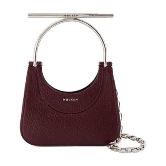 Alexander McQueen Womens Mini Cross Bar Shoulder Bag Red Lambskin