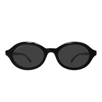 Gucci Ovale Sonnenbrille - - Accessories - Damen - Schwarzk - 51 MM