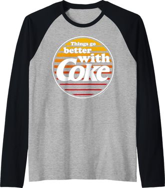 Coca Cola Ware Things Go Better with Coke Retro Striped Logo Raglan