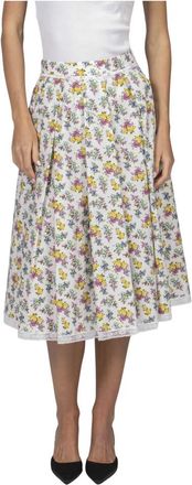Dolce & Gabbana Femme, Jupes, Multicolore, Taille: 38 FR Pleated Poplin Skirt