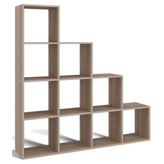 Selsey Stufenregal Stepi 153x153x30 cm - Flexibles Wandregal - Laminierte Spanplatte, PVC-Kanten - F&uuml;r Wohnzimmer, B&uuml;ro, Flur Sonoma-Eiche, Selbstmontage - I