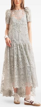 Gemy Maalouf embroidered midi dress - Grau