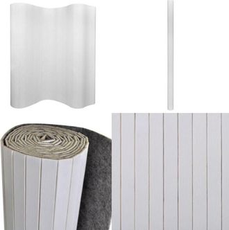 vidaXL Raumteiler Bambus Wei&szlig; 250&times;165 cm - Bambus Raumteiler - Raumteiler Wei&szlig; - Sicht Trenner - Wohnzimmer Dekoration - Schlafzimmerschirm - Home & Living
