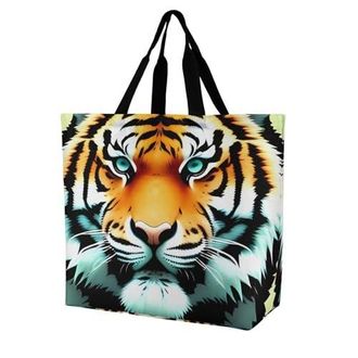 Generic T&ecirc;te De Petit Tigre Gras Sac Fourre Tout L&eacute;ger Tote Bag Grand Sac Fourre-Tout Pour Travail Shopping Quotidienne