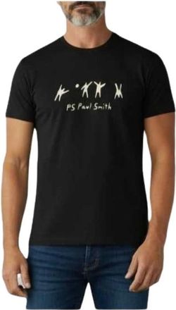 Paul Smith Homme, Tops, Noir, Taille: L T-shirt avec imprim&eacute; volley-ball