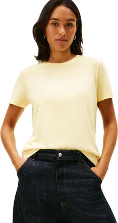 Tommy Hilfiger Womens Reg Corp Logo C-Nk Ss Ww0Ww40276 Andere Oberteile, Yellow (Zesty Yellow), XXL