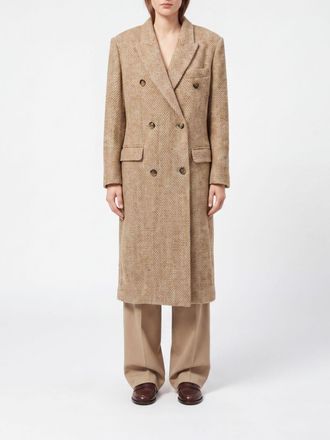 Isabel Marant Manteau long crois&eacute; Pilda en laine m&eacute;lang&eacute;e