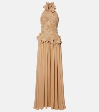 Elie Saab Bestickte Robe aus T&uuml;ll