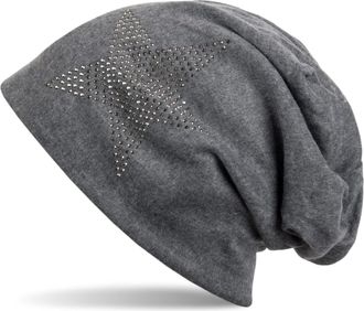 styleBREAKER M&uuml;tze Warme Beanie M&uuml;tze mit Strass Stern