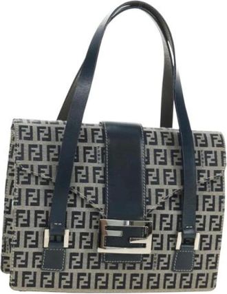 Fendi Pre-owned Sac port&eacute; main Zucchino Canvas - Femme - Pre-owned - Bleu - Taille: ONE Size