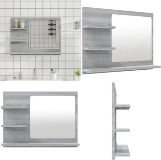vidaXL Vidaxl - Badspiegel Grau Sonoma 60x10,5x45 cm Holzwerkstoff - Badspiegel - Holzwerkstoff - Spiegelschrank - Badezimmerm&ouml;bel - Grau Sonoma - Home &