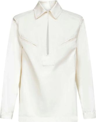Dries Van Noten Homme, Chemises, Blanc, Taille: S Tunique &agrave; Col en Denim