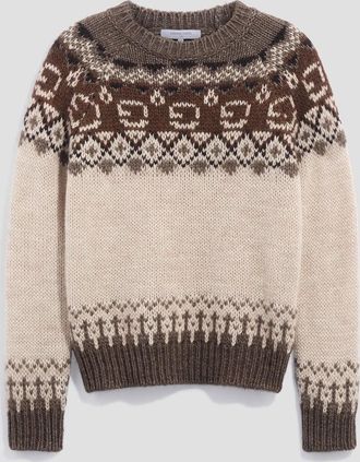 Gerard Darel Pull &eacute;pais imprim&eacute; g&eacute;om&eacute;trique - ROA - Beige ros&eacute;