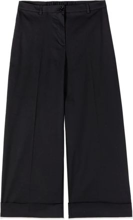 Oltre Femme, Pantalons, Noir, Taille: 38 FR Pantalon cropped en m&eacute;lange de coton