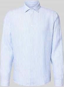 Seidensticker Regular Fit Business-Hemd aus Leinen mit Kentkragen