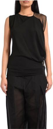 Sportmax Femme, Tops, Noir, Taille: 36 FR Top asym&eacute;trique en tissu stretch