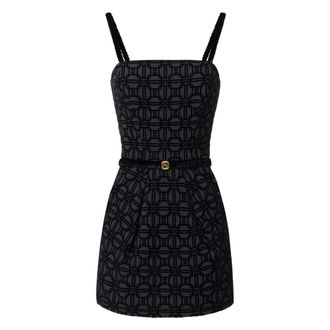 Elisabetta Franchi Crepe Flock Mini Kleid - - Dresses - Damen - Schwarzk - M
