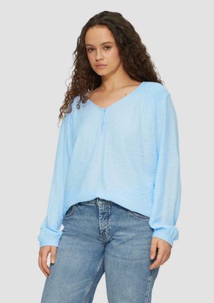 s.Oliver Langarmbluse Bluse Strukturierte Bluse aus Viskosemix mit Smok-Details
