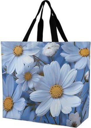 Generic Marguerite Bleue Sac Cabas L&eacute;ger Tote Bag Grand Sac A Main Femmes Pour Voyage Shopping Travail