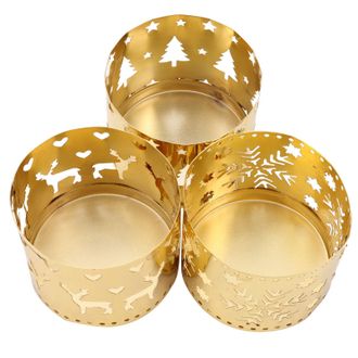 FOMIYES Eisen Kerzenhalter 3 St&uuml;ck mit Weihnachtsmotiven f&uuml;r Festliche Tischdekoration und Stimmungsvolle Partys