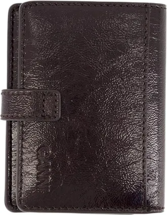 Ganni Textured Synthetic Card Case - Brown