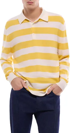 Fursac Polo de rugby ray&eacute; en laine et coton - Taille XL - Homme