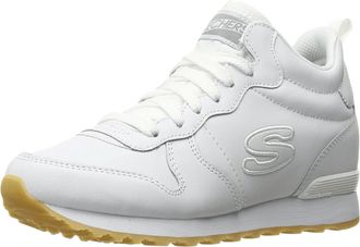 Skechers Damen Og 85 Goldn Gurl Sneaker Low, White Leather/Mesh/Nylon/Silver Trim, 37 EU