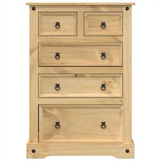 vidaXL Kommode Corona 80x43x114 cm Massivholz Kiefer - Vidaxl